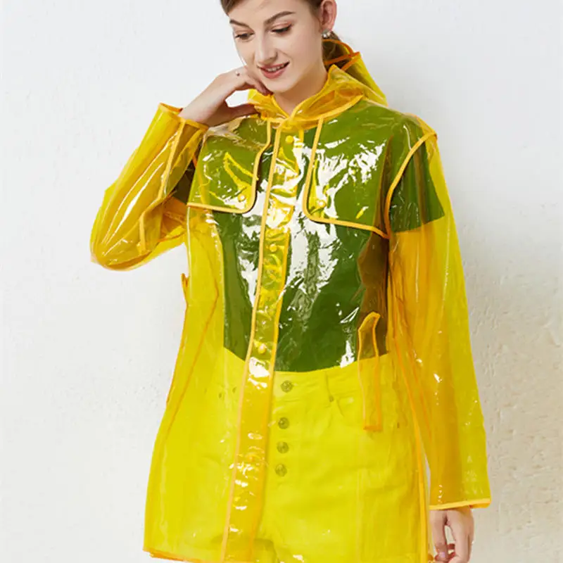Capa de chuva longa para homens e mulheres, moda aberta e transparente ...
