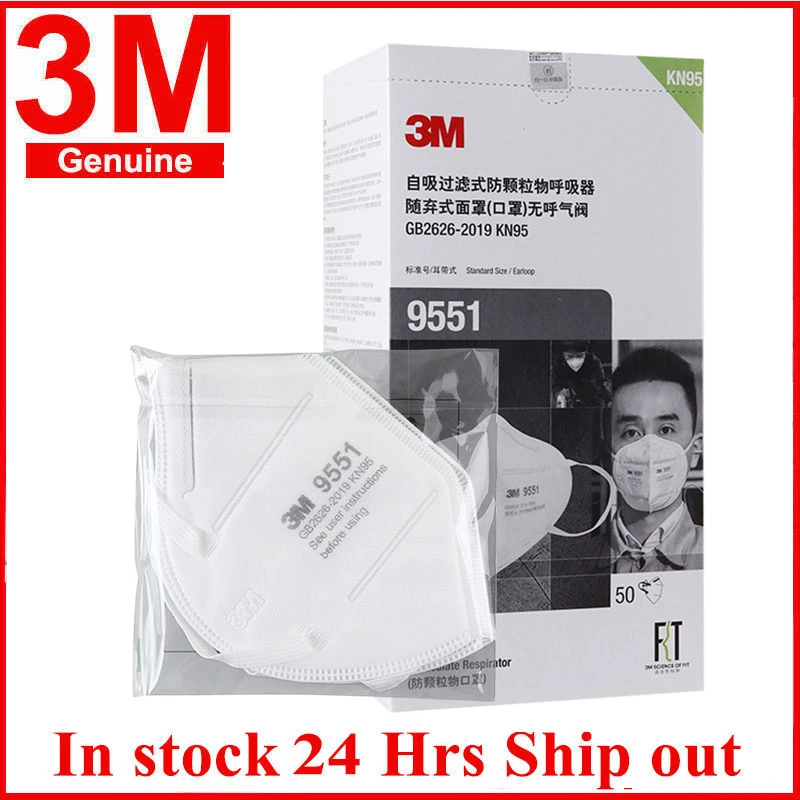 50pcs/box 3m 9551 Mask Kn95 Respirator Earloop 9501 Updated Anti-haze ...