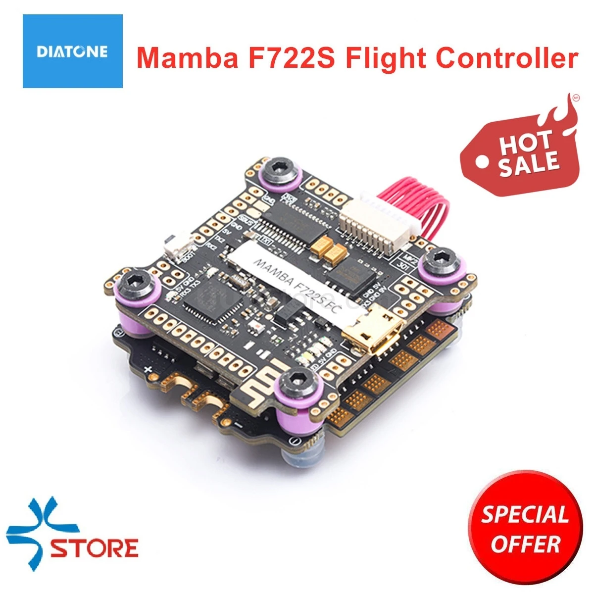 Diatone MAMBA F722S F7 Betaflight Flight Control OSD 5/9V 2A BEC 50A 3 ...