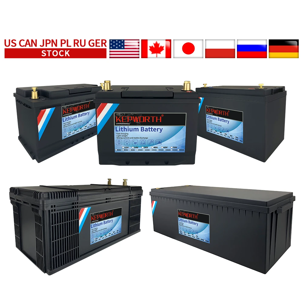 New 12v 40 60 80 100 120 200ah Lifepo4 Battery Pack With Upgraded Bms Lithium Power Golf Cart ...