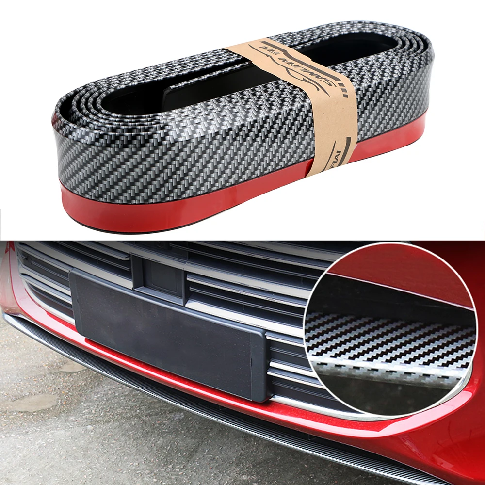 2.5m Scratch Resistant Car Front Lip Bumpers Decorate Carbon Fiber ...