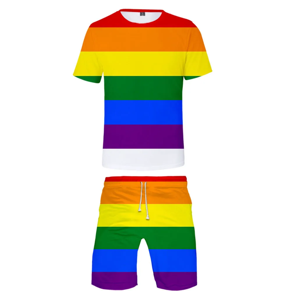 LGBT Pride Printed Two-Piece Outfit Set (Shirt + Shorts) - Queerks™