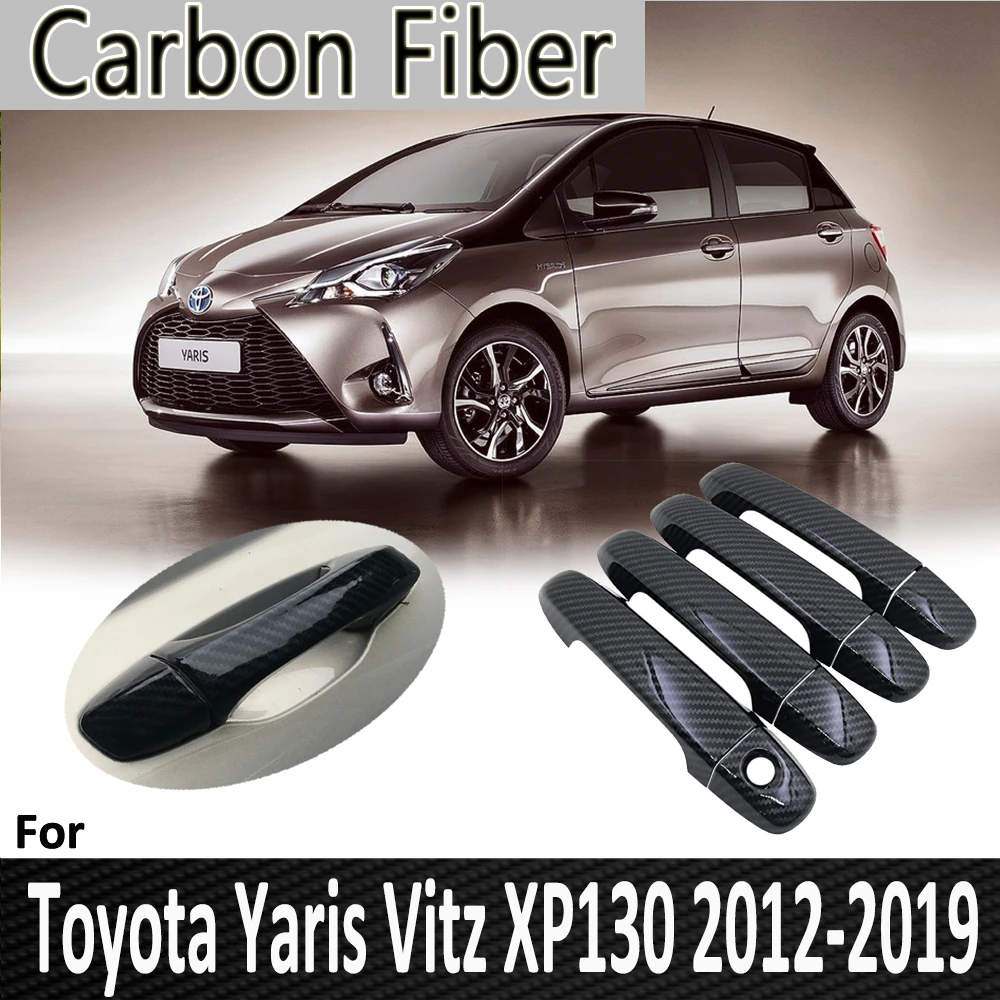 Black Carbon Fiber for Toyota Yaris XP130 Vitz 2012 2013 2014 2015 2016 ...