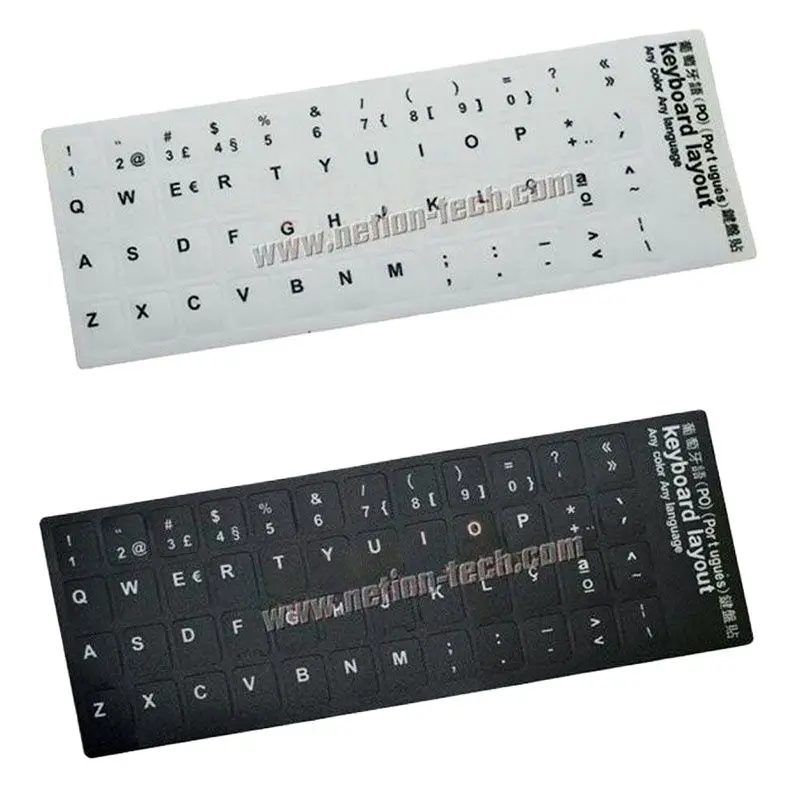Adesivo de etiqueta de teclado português, ecológico, plástico, para ...