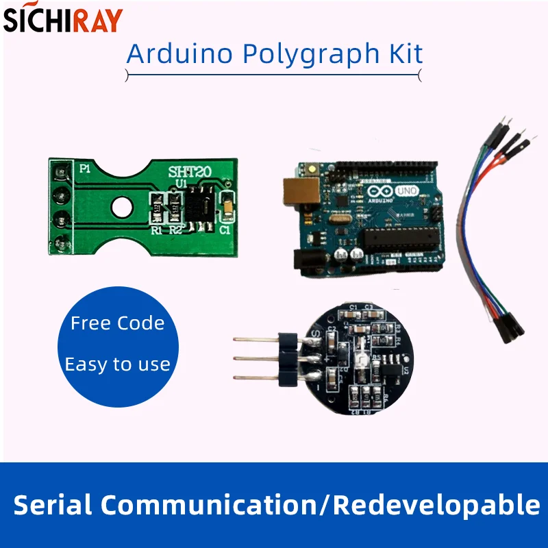 DIY Polygraph Test Lie Detector Arduino Kit Pulse EEG Sensor Heart Rate ...