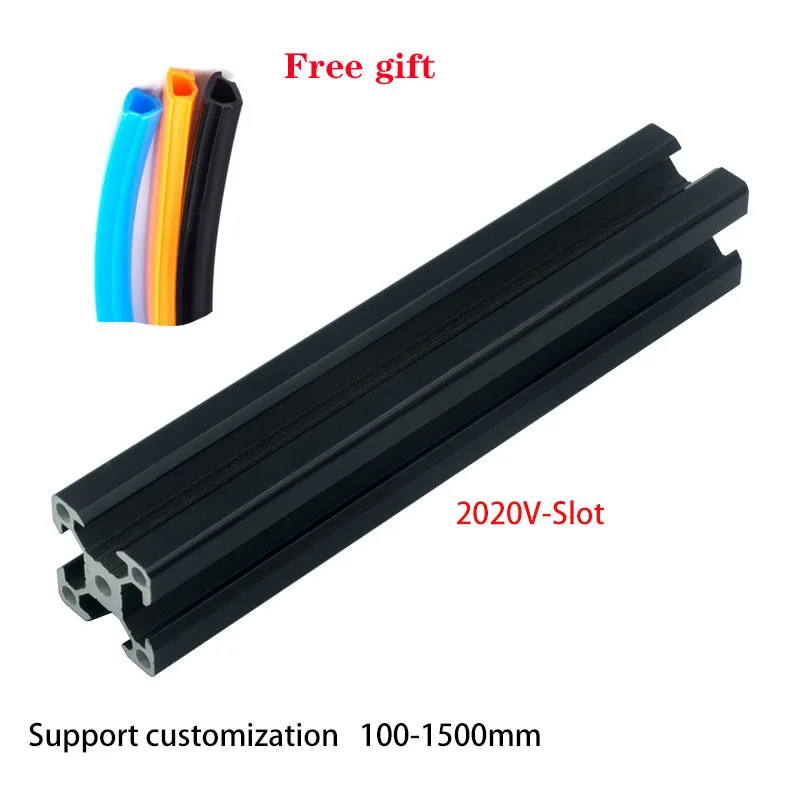 1pcs Black 2020 V- Slot Aluminum Profile Extrusion Frame 100mm-1200mm ...