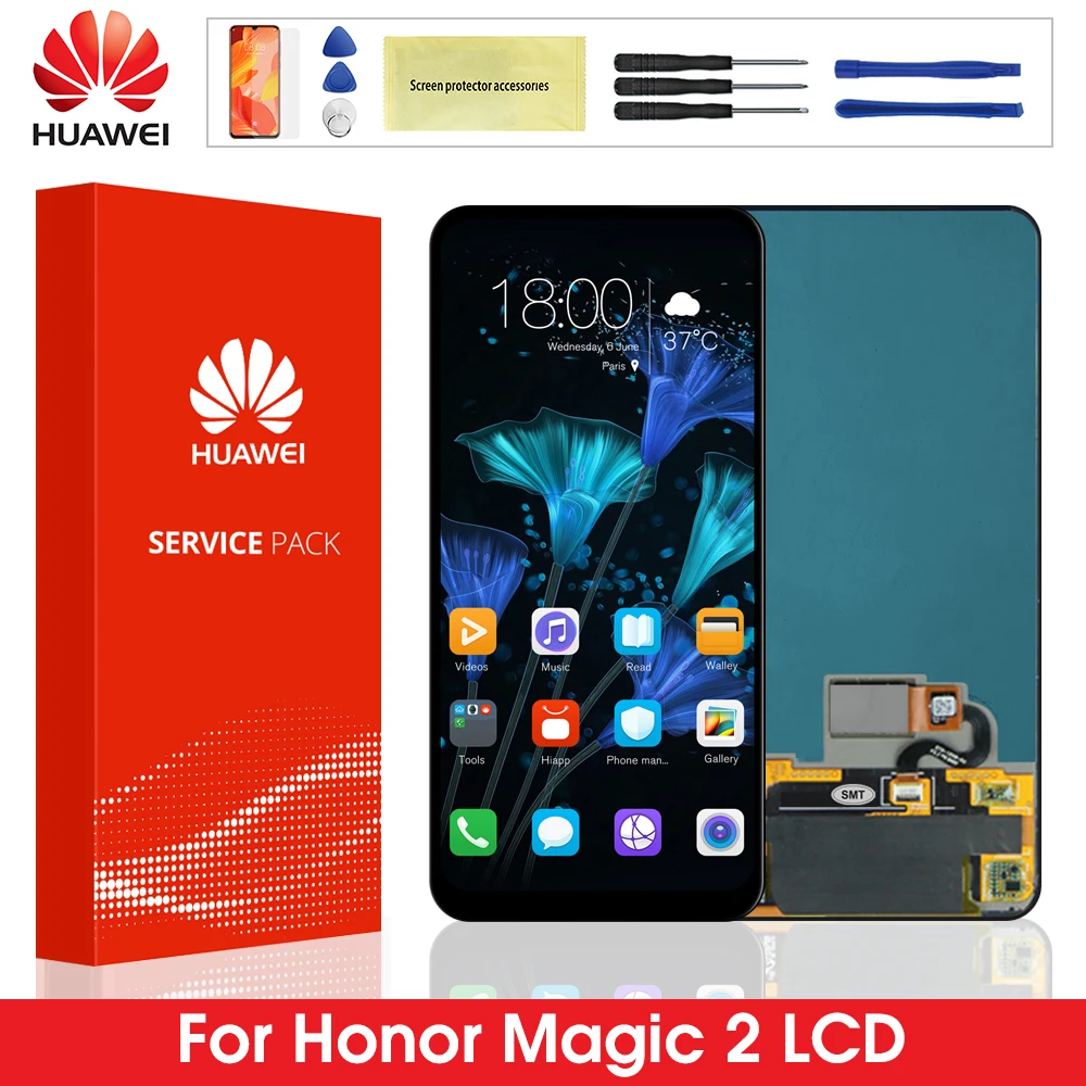 100% Huawei Honor Magic 2 LCD 디스플레이 터치 스크린 디지타이저 어셈블리, Honor Magic 2 TNY AL00 스크린 용 LCD 테스트|휴대폰 ...