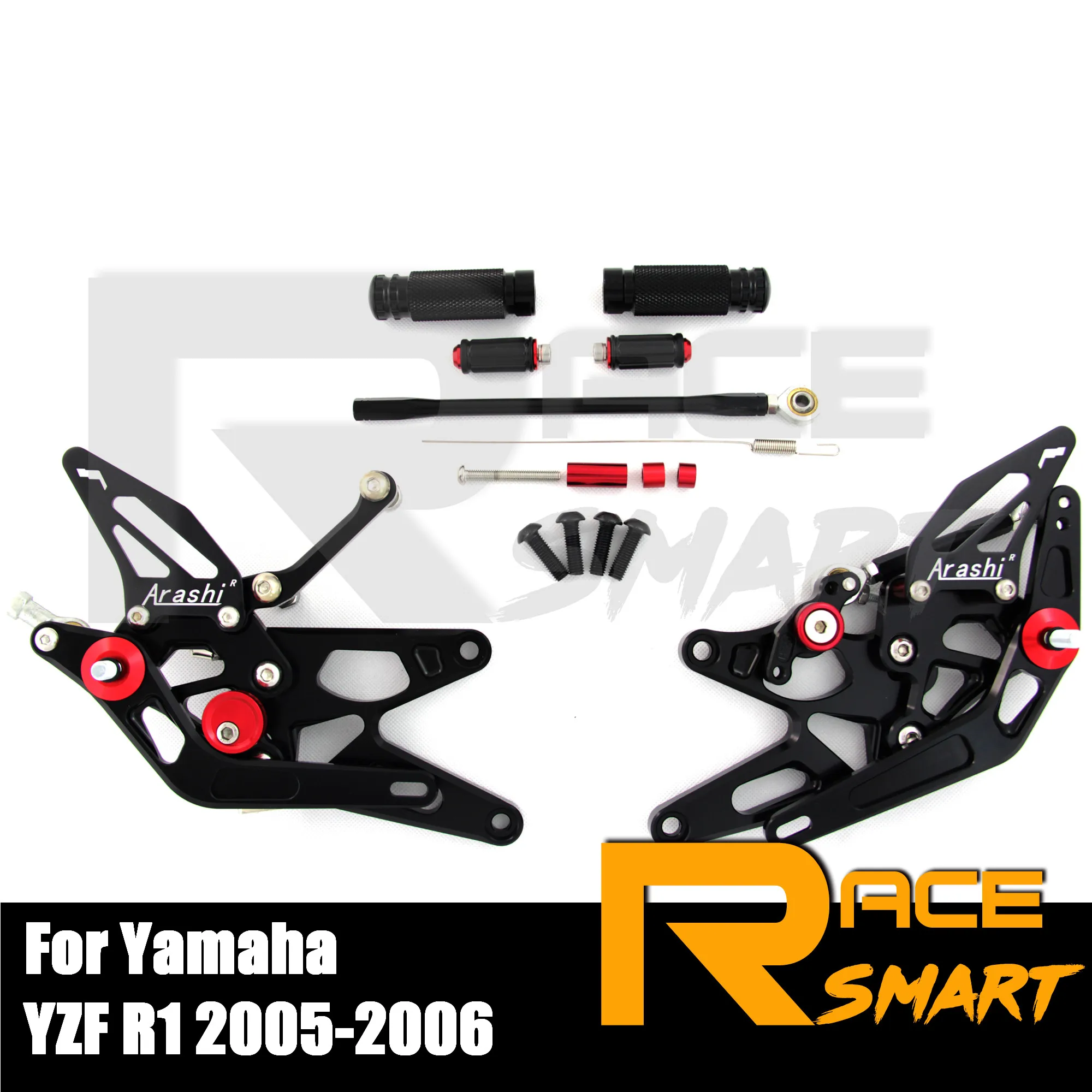 Cnc ajustável rearset footpegs para yamaha yzf r1 2005 2006 r 1 R 1 ...