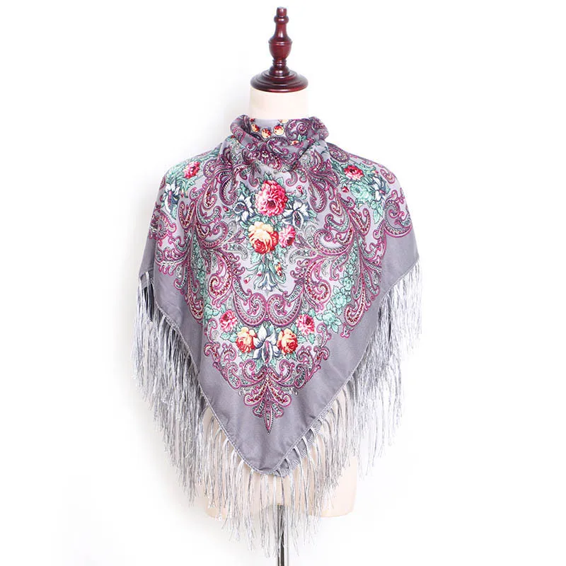 Scarf Shawls Russian Ukrainian Handkerchief Autumn Womens Head Scarves ...