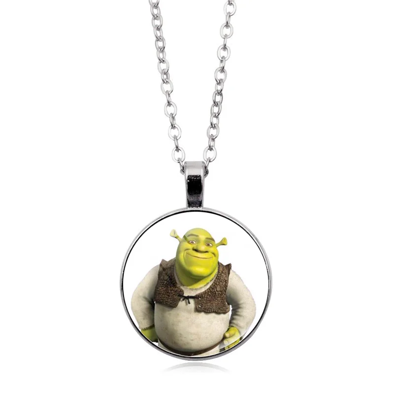 Hot-Selling-Shrek-Necklace-Cartoon-Photo-Glass-Cabochon-Pendant ...
