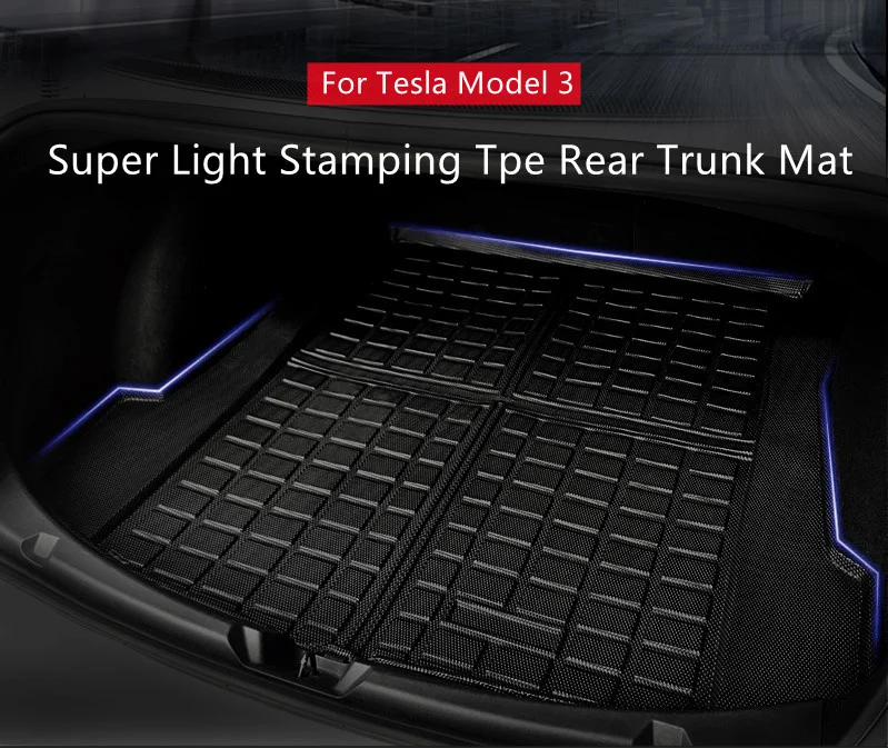 New-Model3-Car-Trunk-Mat-For-Tesla-Model-3-2021-Accessories-Rear-Cargo ...
