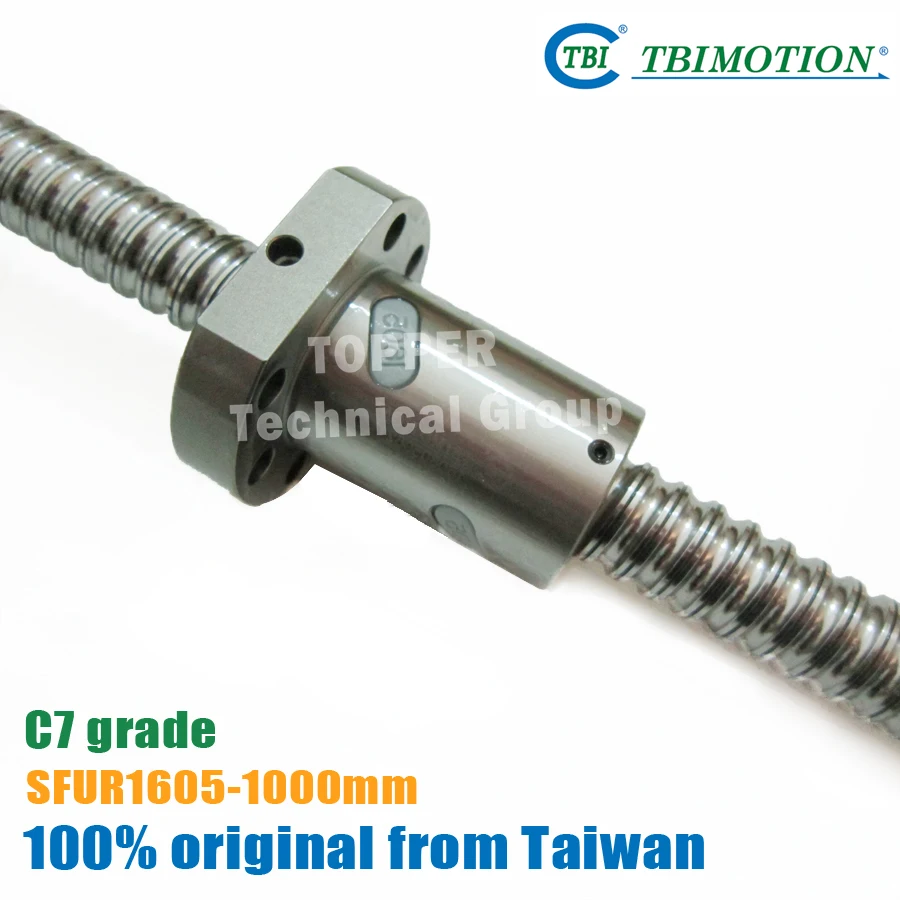 TBI ballscrew 1605 C7 1000mm with SFU1605 ball nut with end machined ...
