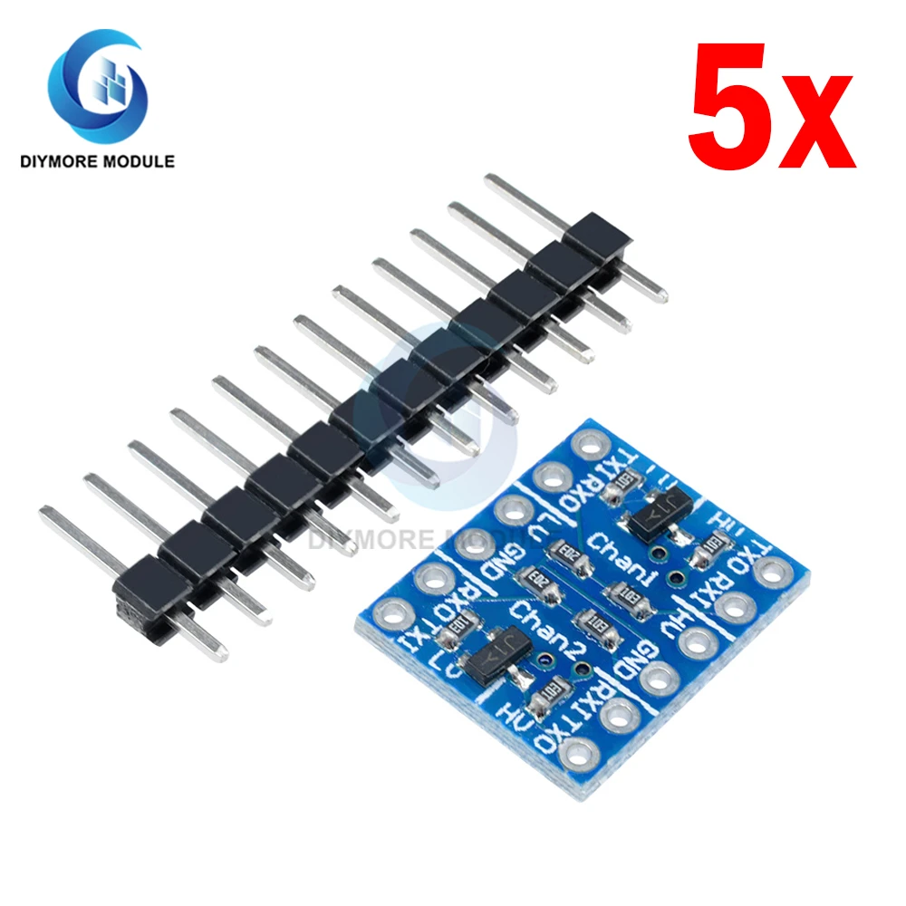 5pcs 2 way Level Conversion Sensor Module IIC I2C UART SPI 3.3V to 5V ...