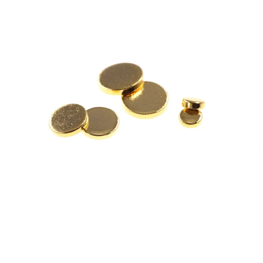 20pcs Circular Conductive Contact Pad Brass Gold Plated Disc Connectors ...