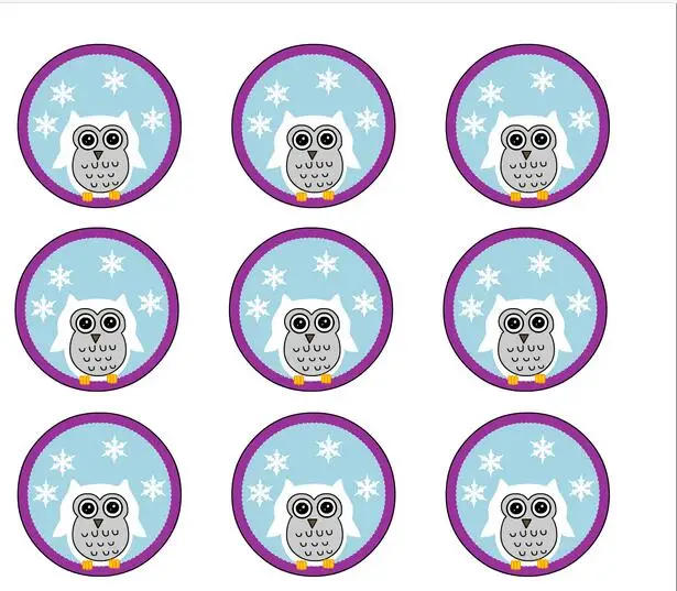 Owl Birthday Cupcake Toppers