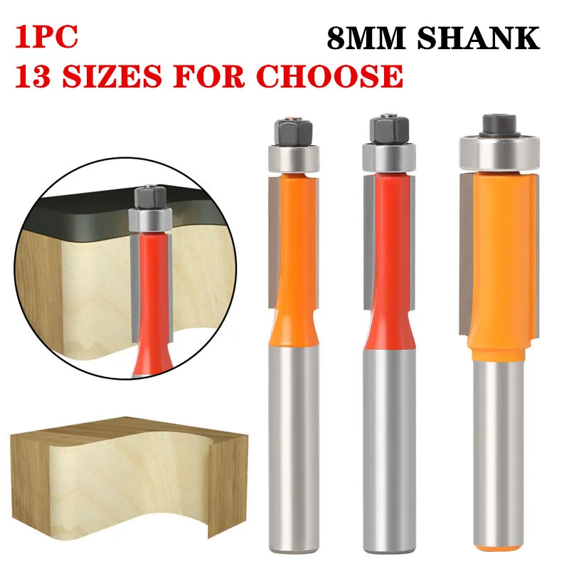 1Pc-8mm-Shank-Flush-Trim-Router-Bit-With-Top-Bearing-Carbide-Straight ...