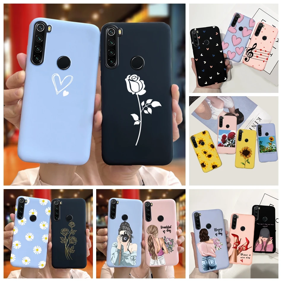 For Cover Xiaomi Redmi Note 8 Case Beautiful Girl Soft Silicone Case ...
