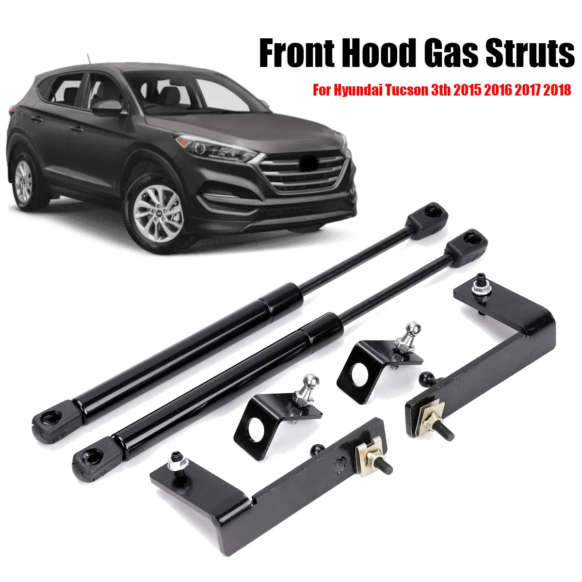 1set Car Front Engine Hood Lift Supports Props Rod Arm Gas Springs ...
