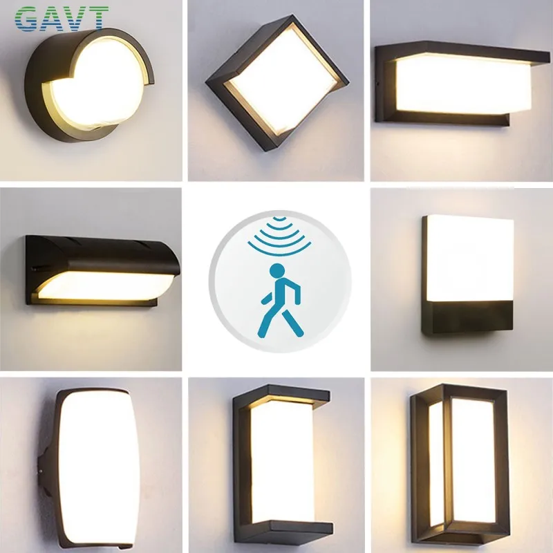 Luminária led de parede externa à prova d'água, ip65, com sensor de ...