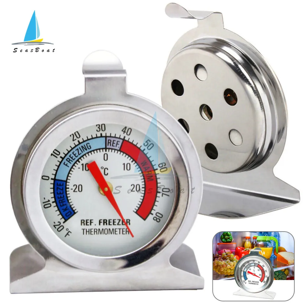 Refrigerator Thermometer Stainless Steel Fridge Freezer Thermometers ...