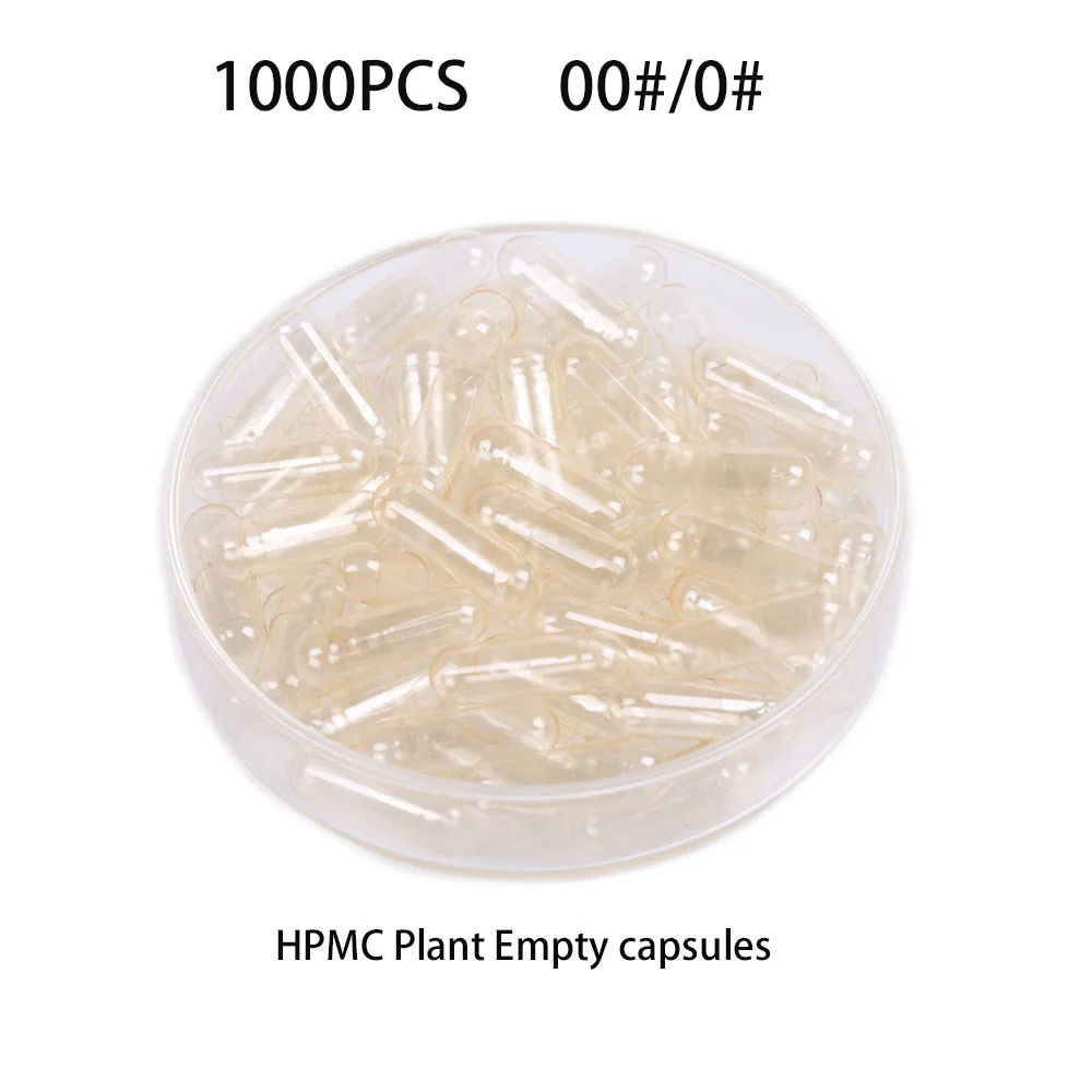 1000PCS-00-0-Vegetarian-Capsules-Joined-Capsule-Cellulose-Clear-HPMC ...