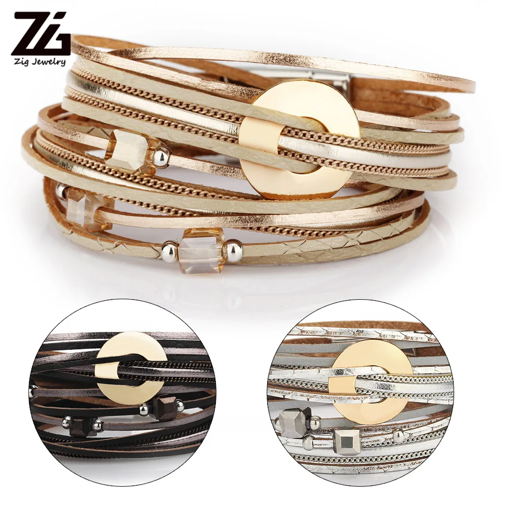 ZG-Bracelet-for-Women-Multilayer-Leather-Fashion-Ladies-Wrist-Bandwidth ...