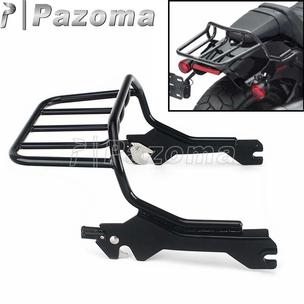 Steel Motorcycle Rear Support Rack Two Up Luggage Carrier For Harley ...