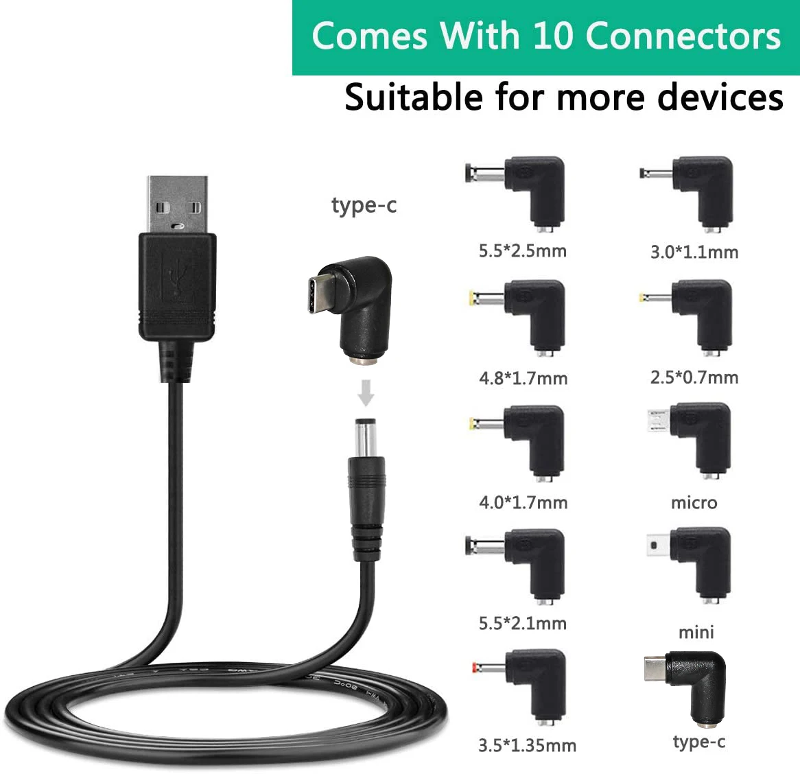USB-to-5-5-2-1mm-Universal-Dc-Power-Adapter-Cable-Charging-Cord-with-10 ...