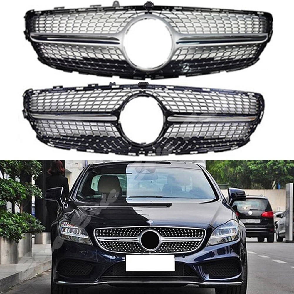 Front Racing Billet Bumper Cover Grille Upper Grill Fit For Mercedes ...