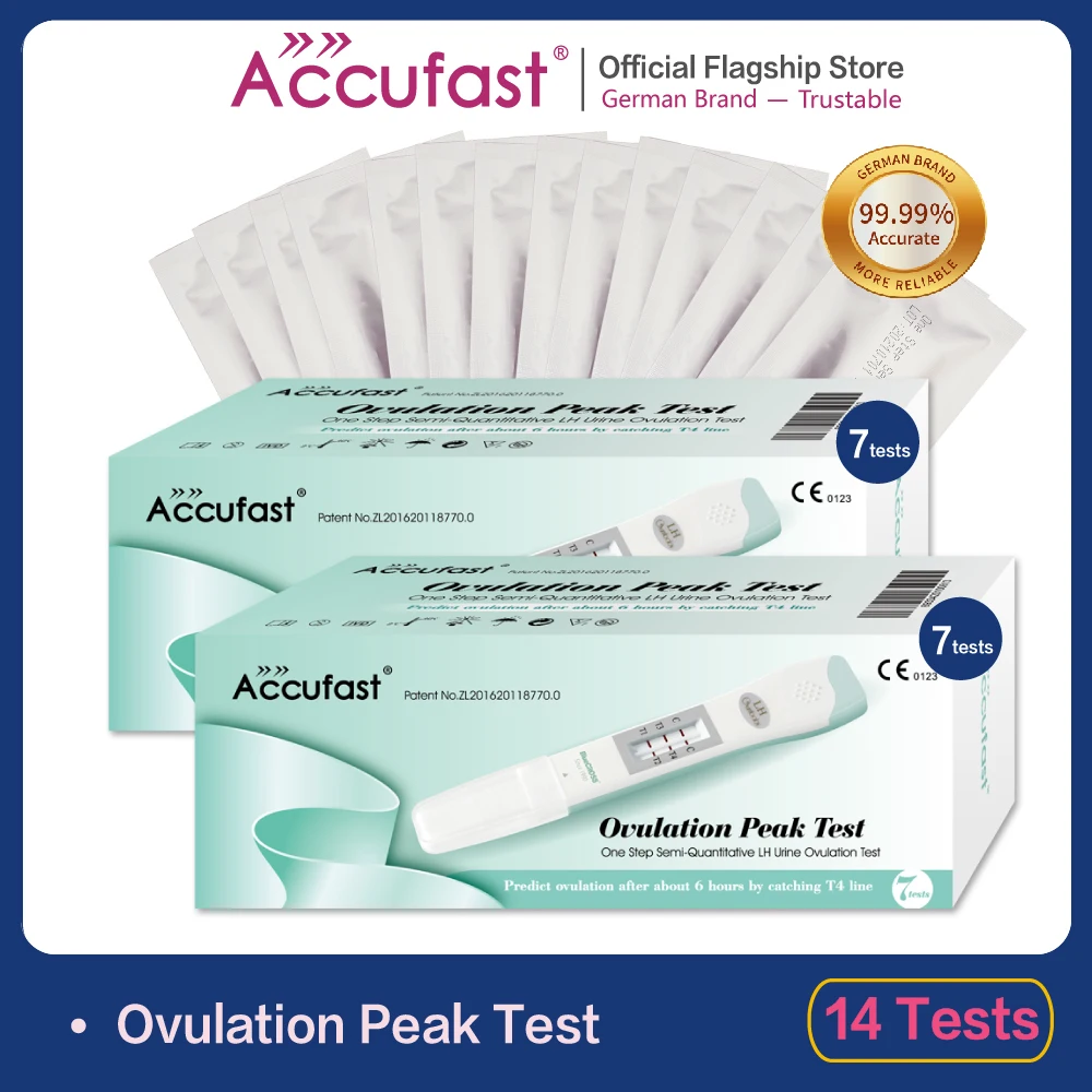 ACCUFAST 14Pcs LH Ovulation Peak Test Midstream One Step Semi ...