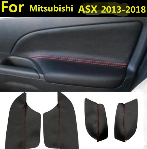 4PCS Microfiber Front / Rear Door Panel Armrest Leather Cover For ...