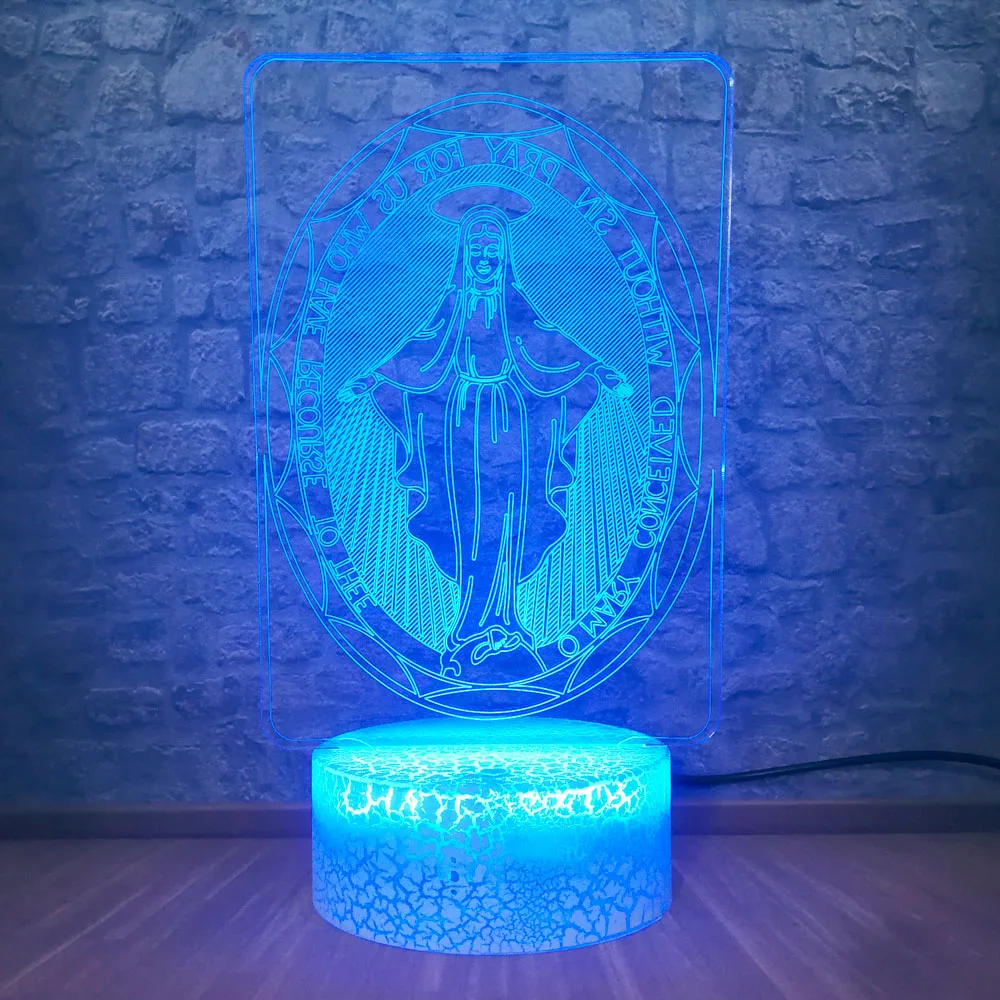 イエスクロス3D LED錯視の寝室装飾テーブルランプリモート7色主アクリル睡眠夜ライトバースデーバース子供のためのギフト 【正規品】