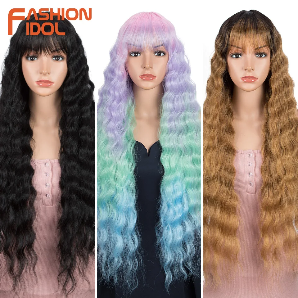 FASHION-IDOL-Loose-Wave-Fake-Hair-Cosplay-Wig-Nature-Hair-30-Inch-Ombre ...