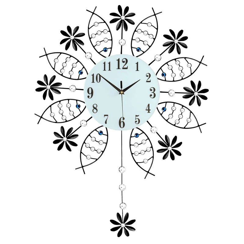 Modern Simple Swing Clock wall Creative Living Room Clock Art Mute ...