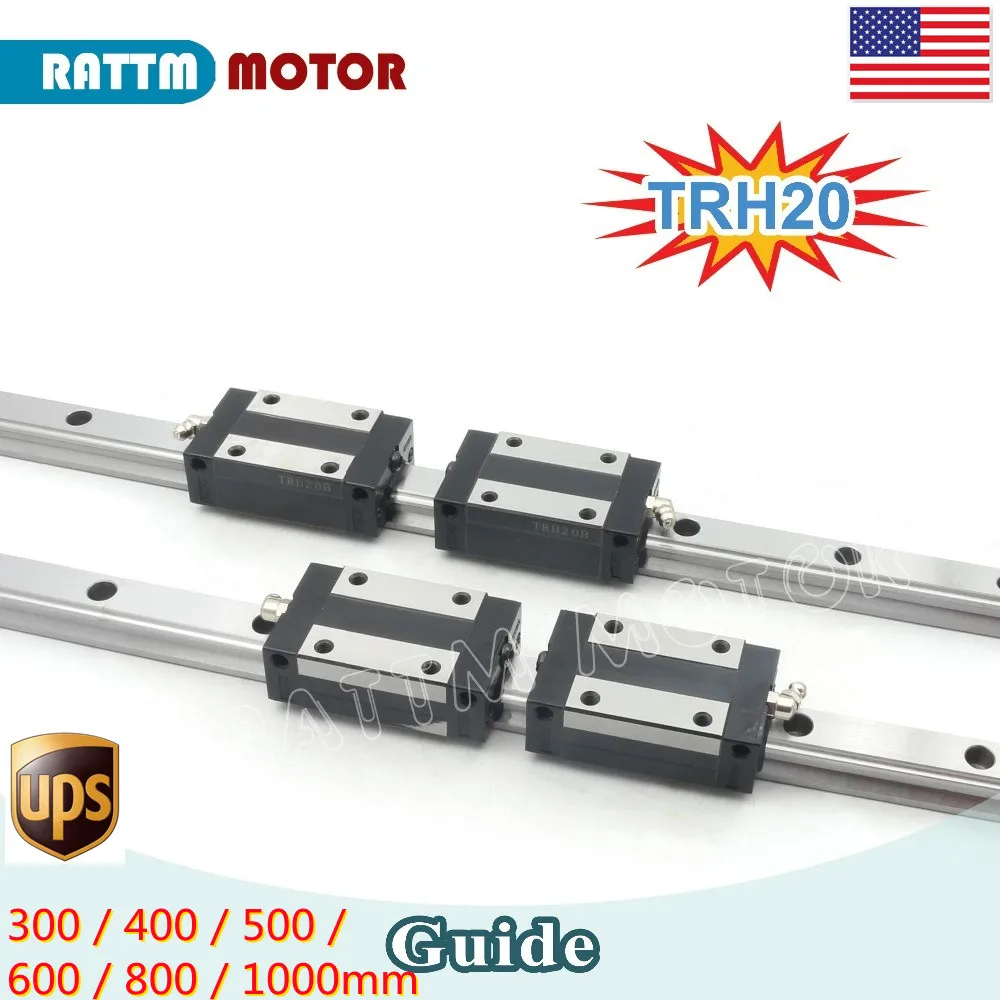 2pcs-TRH20-20mm-Square-Linear-Guide-Rail-Way-CNC-Kit-400-500-800-1200mm ...