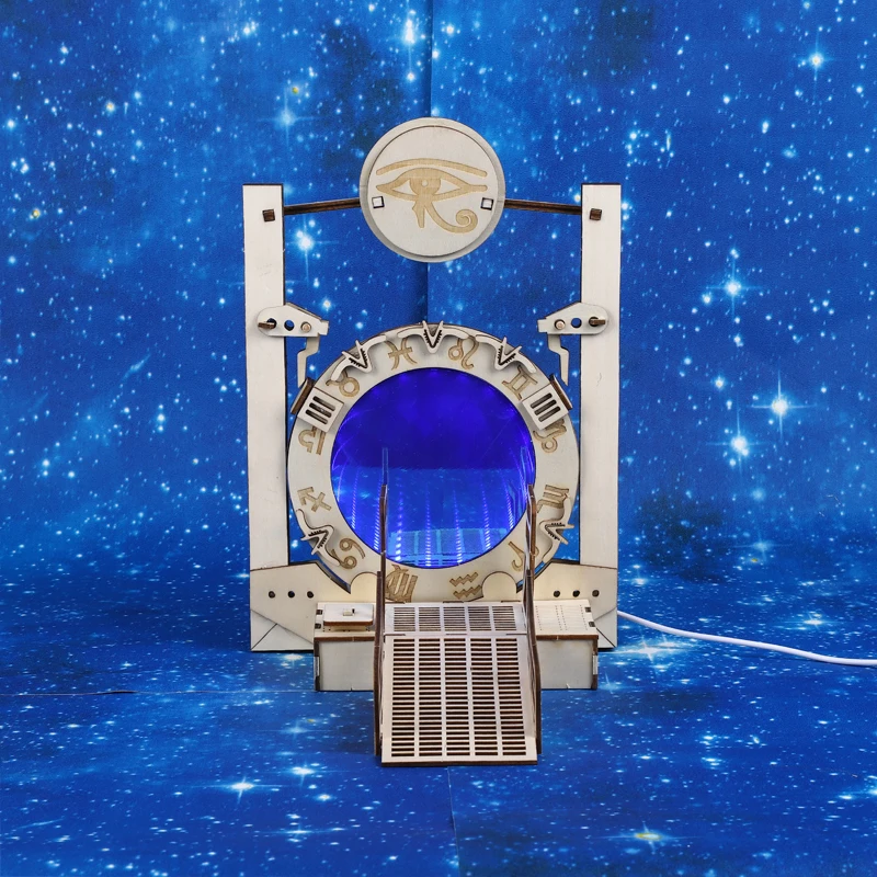 DIY-Wooden-Galaxy-Gate-Bookend-Creative-Bookshelf-Space-time-Tunnel ...