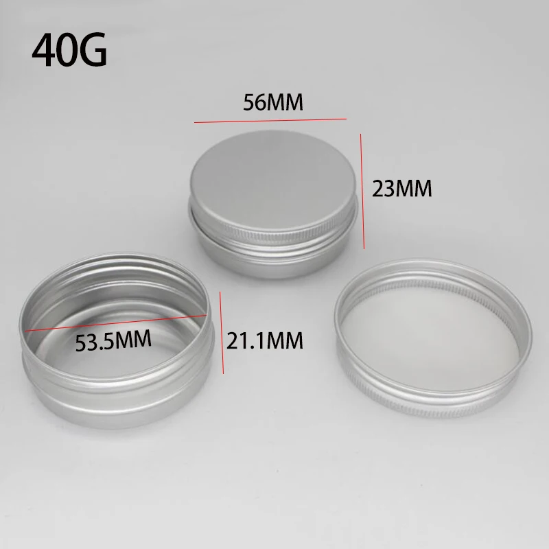 50pcs/lot 5g 10g 15g 20g 30g 40g 50g Aluminum Jars 5ml 10ml 15ml 20ml ...