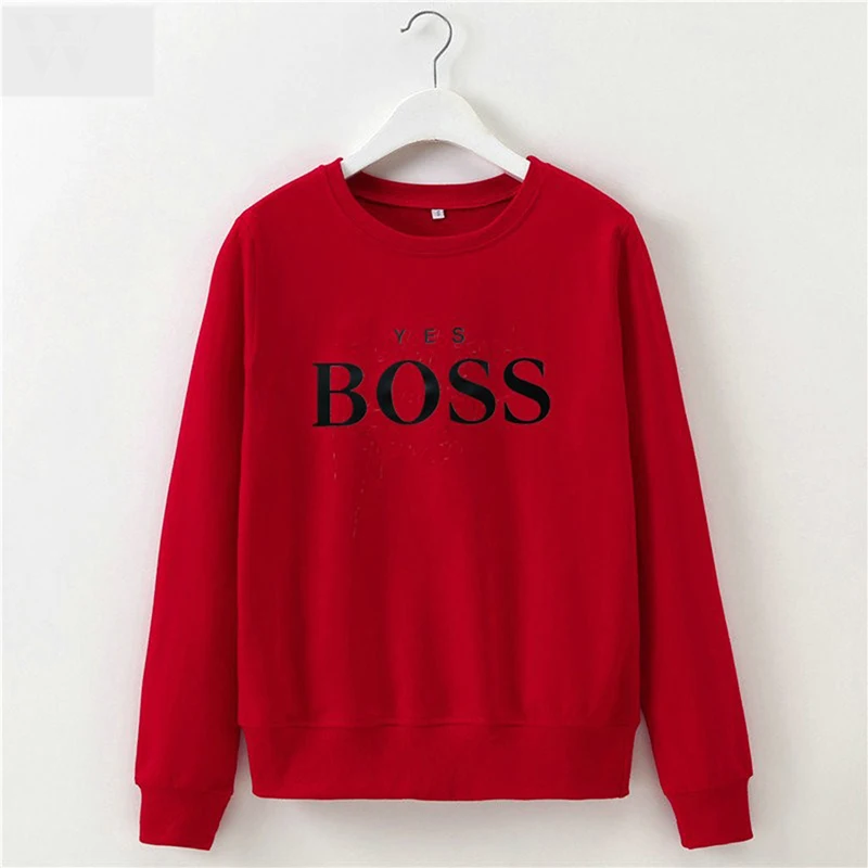 Свитшоты женские повседневные толстовки с капюшоном и надписью BOSS с ...
