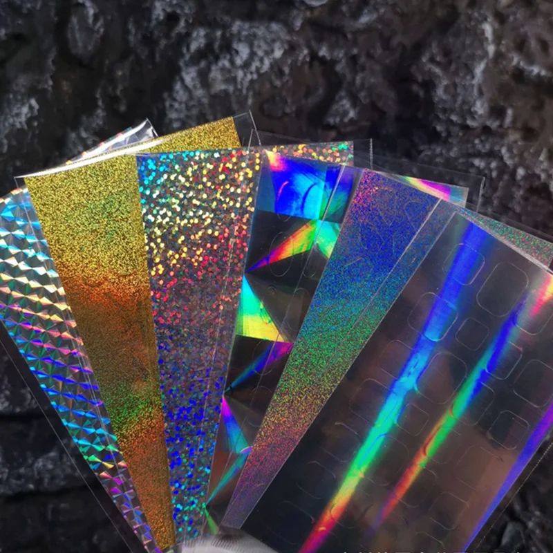 4pcs/5pcs/6pcs Laser Ice Cube Nail Art Stickers Decal Decoration Aurora ...