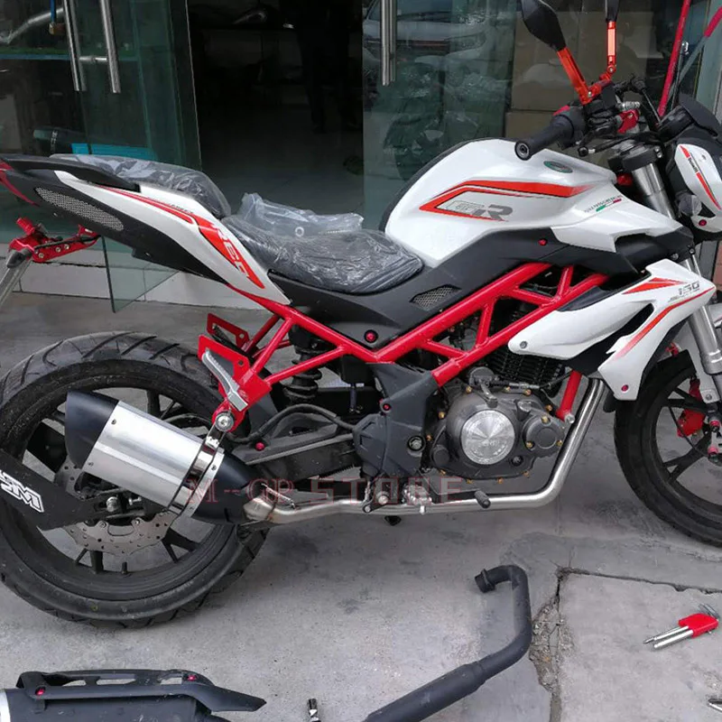 Deslizamiento para Benelli TNT150 TNT 150 Escape de motocicleta Tubo de conexión frontal ...