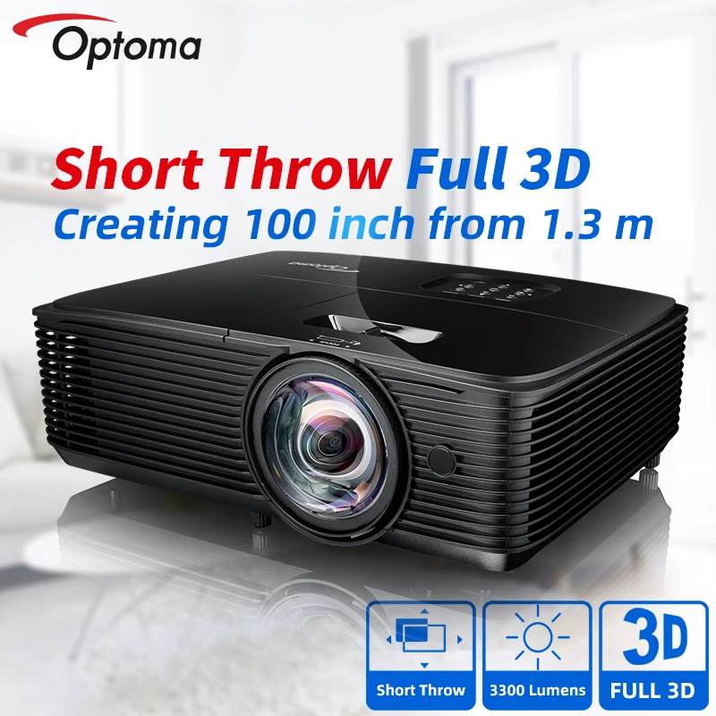 Optoma Short Throw Projector Blu-ray 3d Video Overhead Beamer For ...
