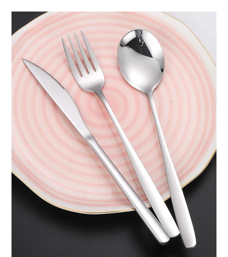 MENAGERE,Knife--Vaisselle occidentale cuillère en acier inoxydable 304 ...