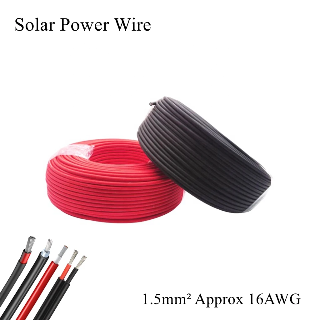 16AWG-1-5mm-Solar-Power-Wire-Flexible-Extension-Tinned-Copper-Cable-PV ...
