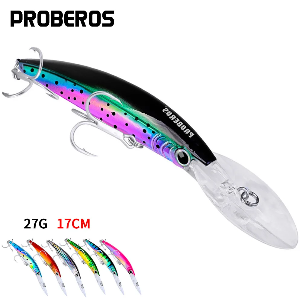 PROBEROS 10PCS Floating Minnow Fishing Lures 17cm 27g Long Casting ...