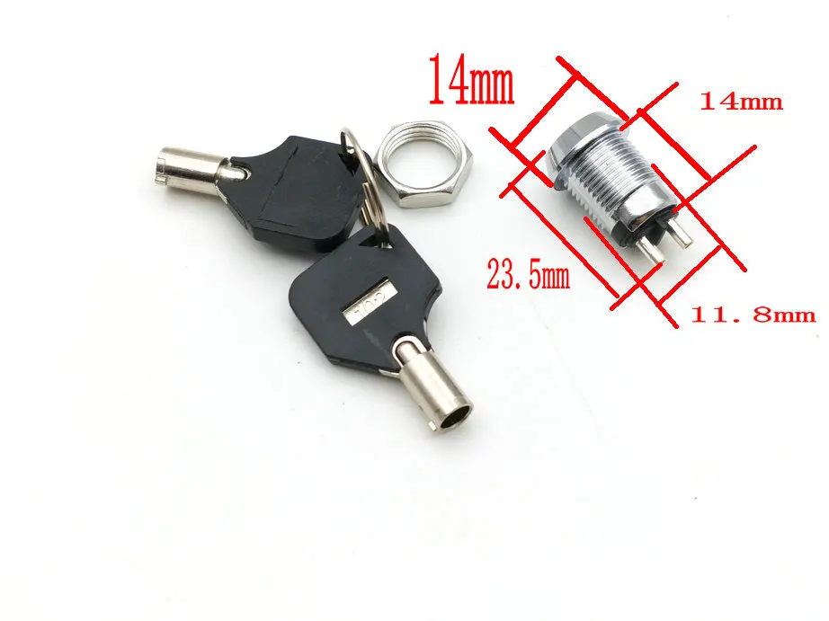 1set Mini Key Ignition Switch On/off Lock Switch Key Off Out 12mm ...