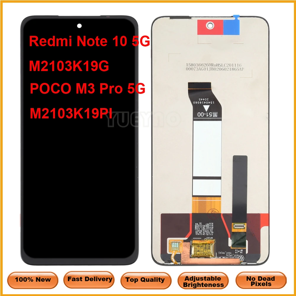Para xiaomi redmi nota 10 5g m2103k19g display lcd substituição da tela ...