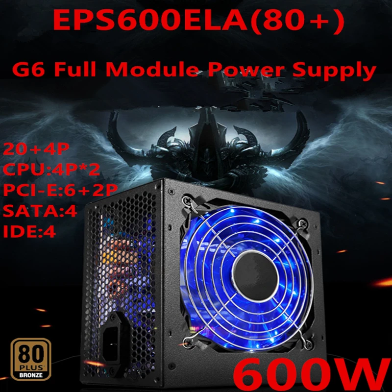 Original PC PSU For Golden Field Brand G6 Broad silence Rated 600W Peak ...