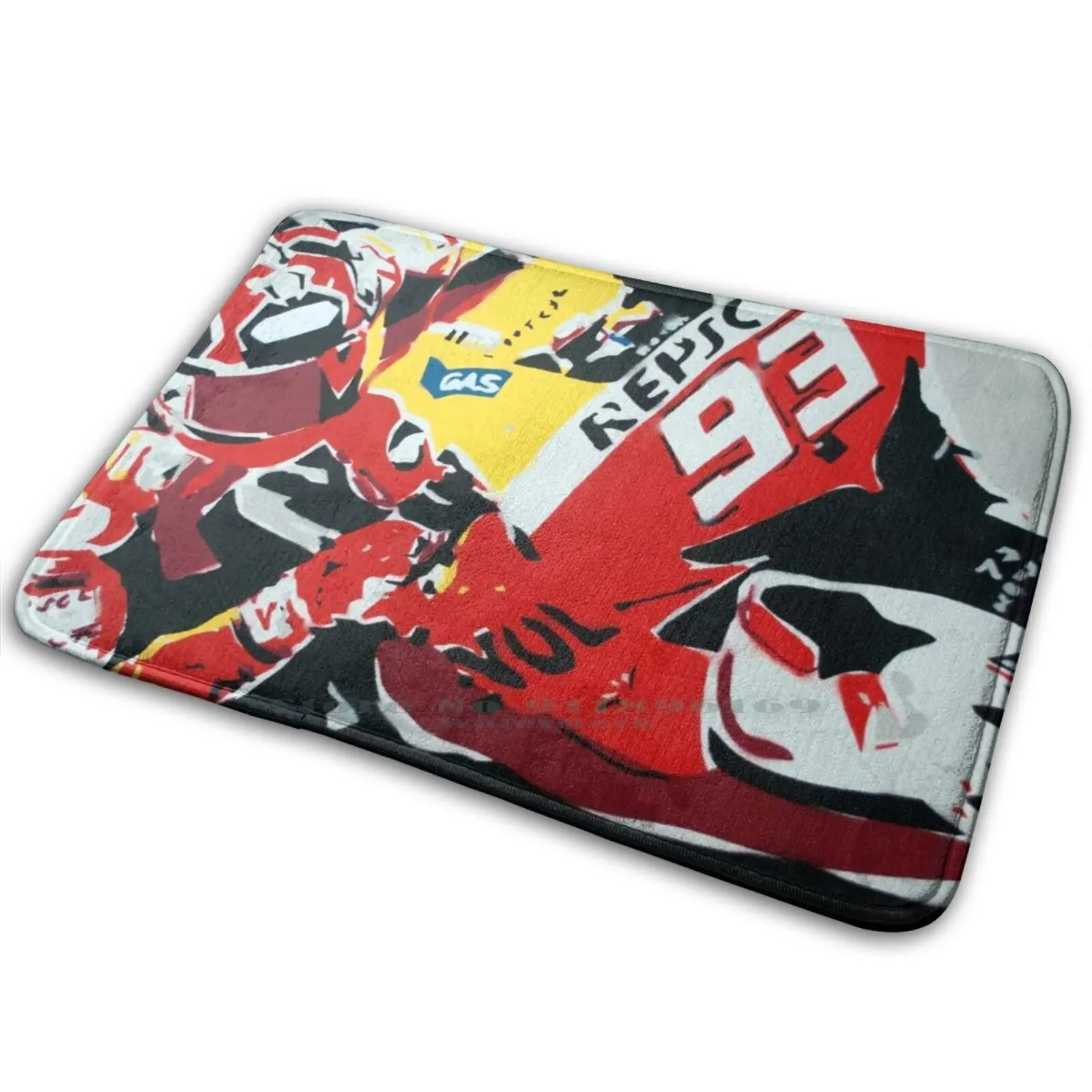Rider-Painted-In-A-Acrylics-Mat-Rug-Carpet-Anti-Slip-Bedroom-Entrance ...
