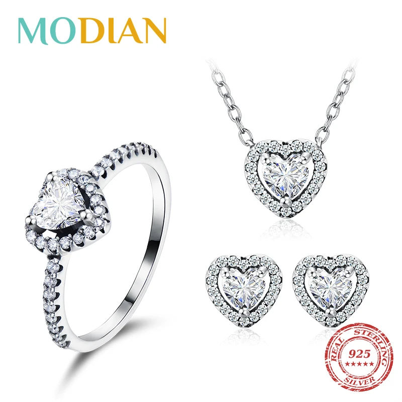 Modian-925-Sterling-Silver-Heart-Fashion-Sets-For-Women-Charm-Earrings-Luxury-Wedding-Necklaces ...