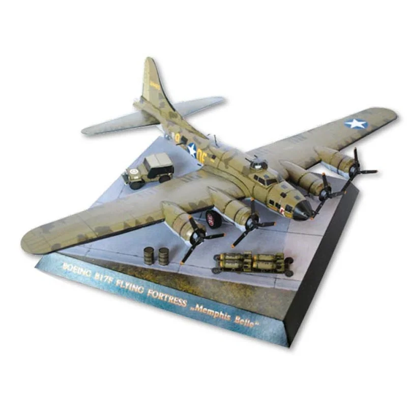 B-17-Flying-Fortress-Papercraft-3D-Hand-Made-Drawings-Military-Aircraft ...